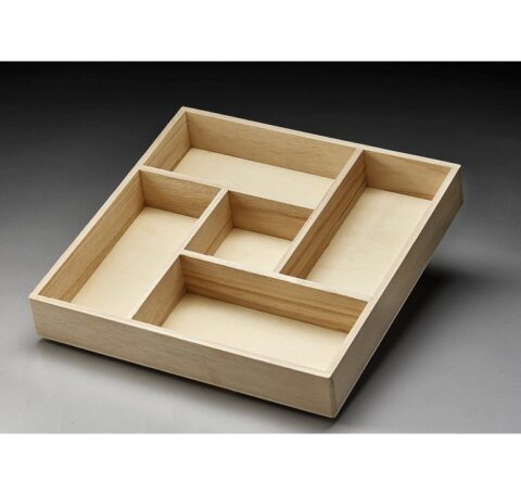Square, Wood "Compartment" Tray - Longhorn Imports