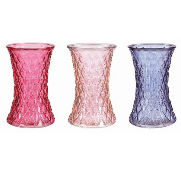 Three Assorted Color Glass Gathering Vases - Longhorn Imports